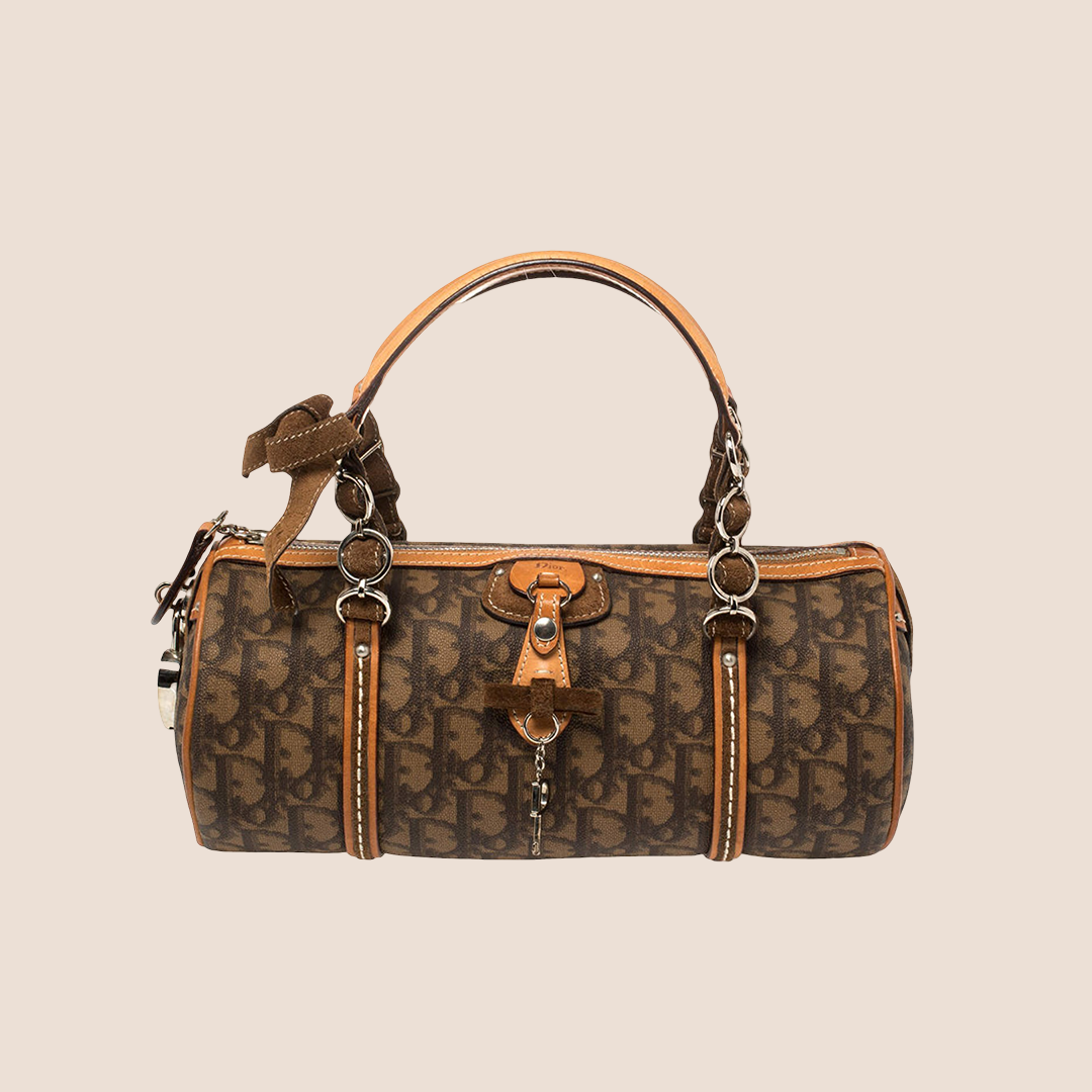 CHRISTIAN DIOR 2006 BROWN ROMANTIQUE BARREL BAG – RDB