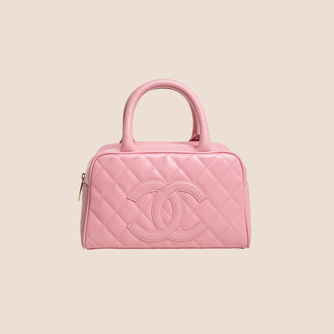CHANEL CC PINK QUILTED CAVIAR BOWLER BAG – RDB